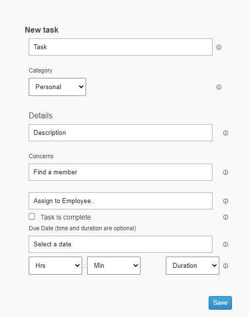 How do I assign Tasks to staff members?