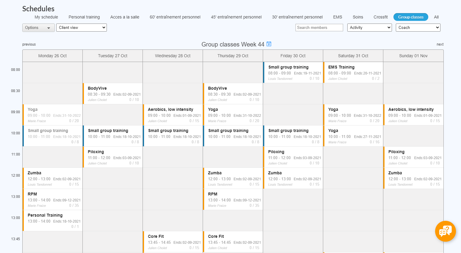 What's the difference between the client view and the staff view in the ...