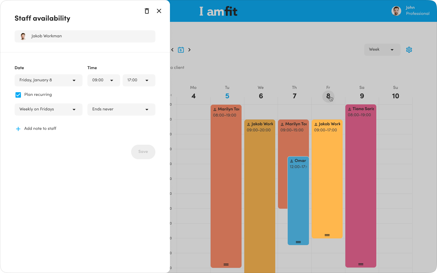 ¿Cómo cambio la disponibilidad de un empleado?