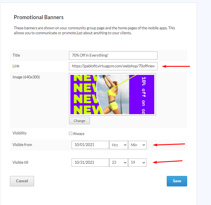 How to add a promotional banner to my app