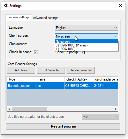 How do I connect a second (client) screen